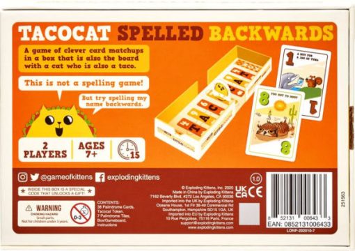 Tacocat Spelled Backwards by Exploding kittens – Quirky Gifts Malta