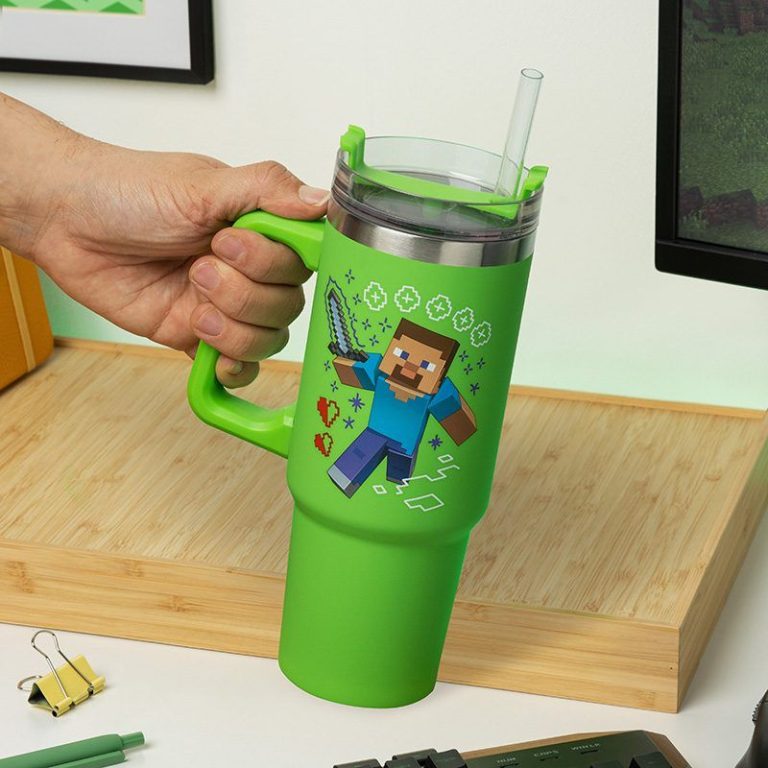 Minecraft Green 900ml Insulated Cup and Straw – Quirky Gifts Malta